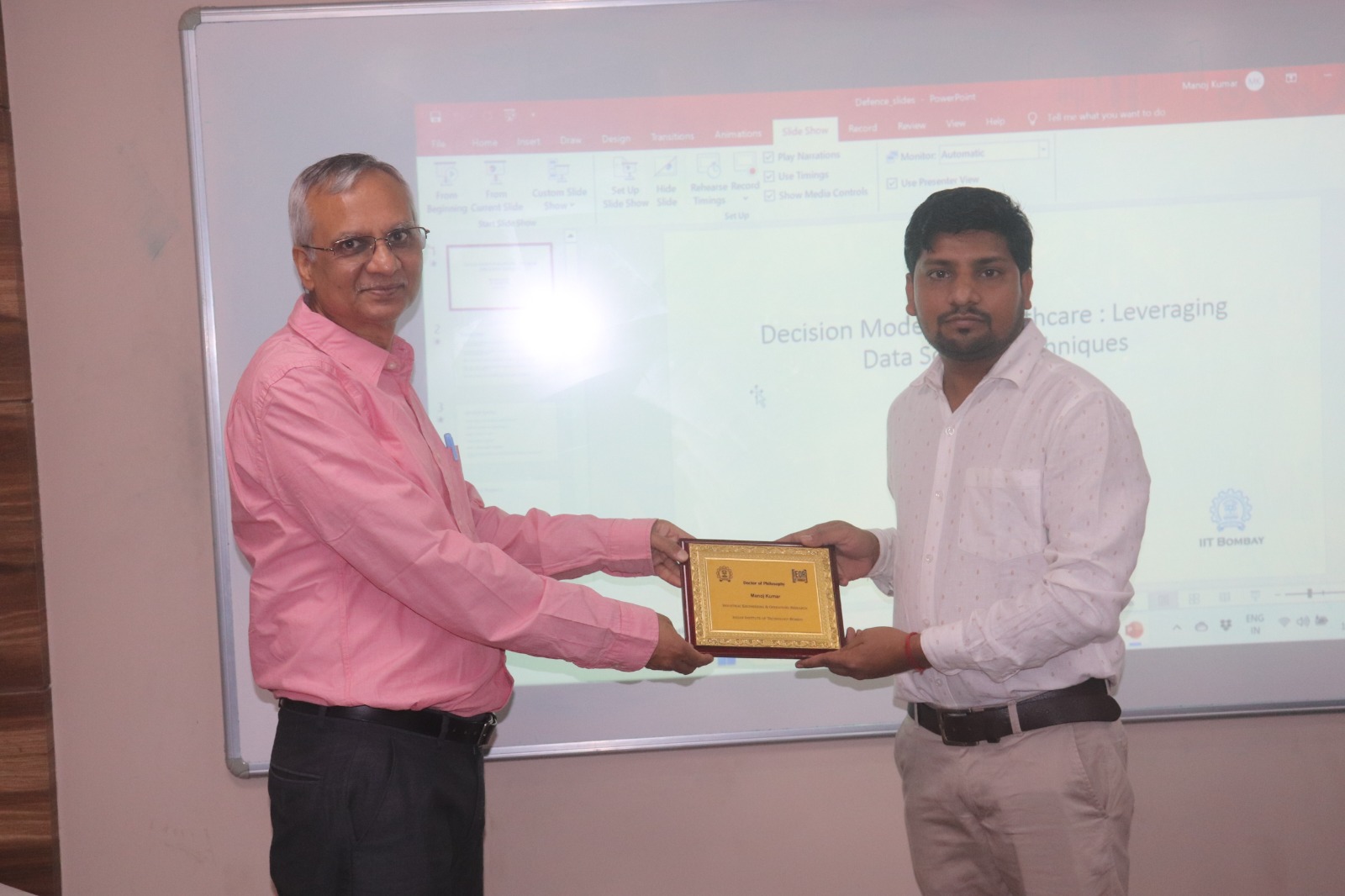 Manoj Kumar has successfully defended his PhD thesis | IEOR @ IIT Bombay